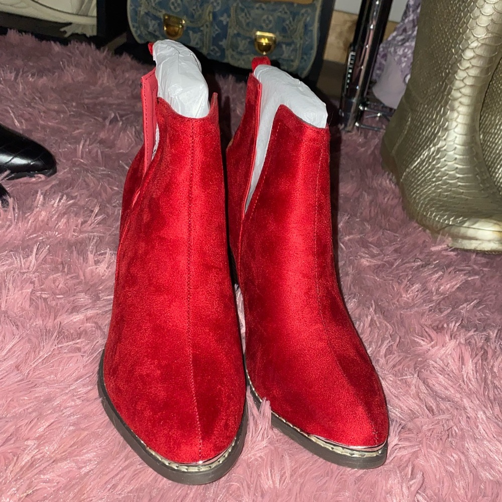 Red Ankle Boots - Gem